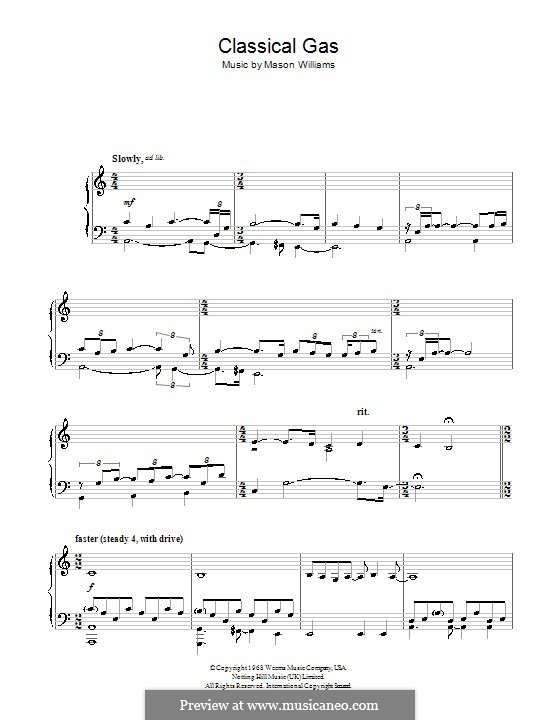 M. Williams: Classical Gas ноты на MusicaNeo