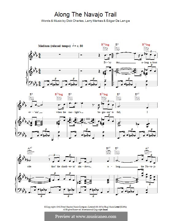 D. Charles, E.D. Lange, L. Markes: Along the Navajo Trail ноты на MusicaNeo