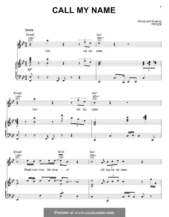 Prince: Call My Name ноты на MusicaNeo
