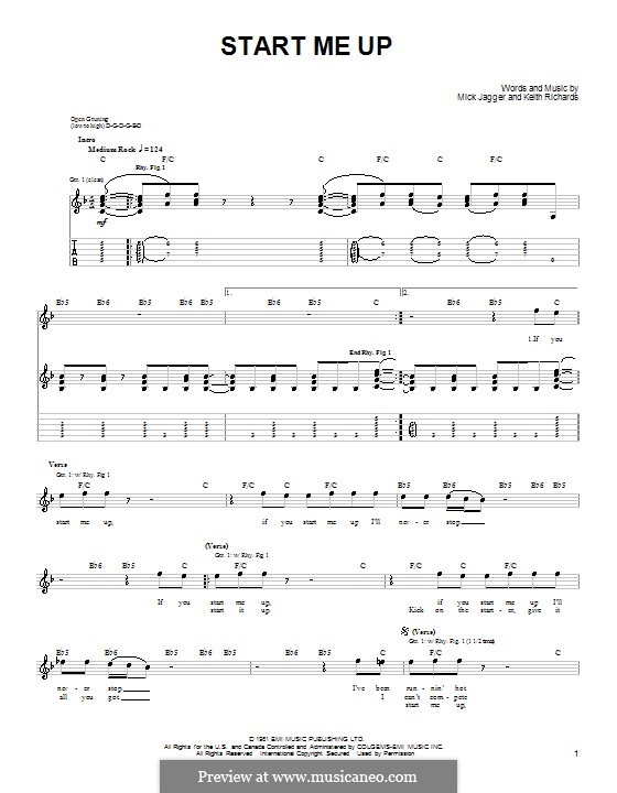 K. Richards, M. Jagger: Start Me Up (The Rolling Stones) ноты на MusicaNeo
