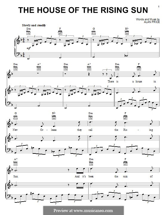 A. Price: The House of the Rising Sun ноты на MusicaNeo