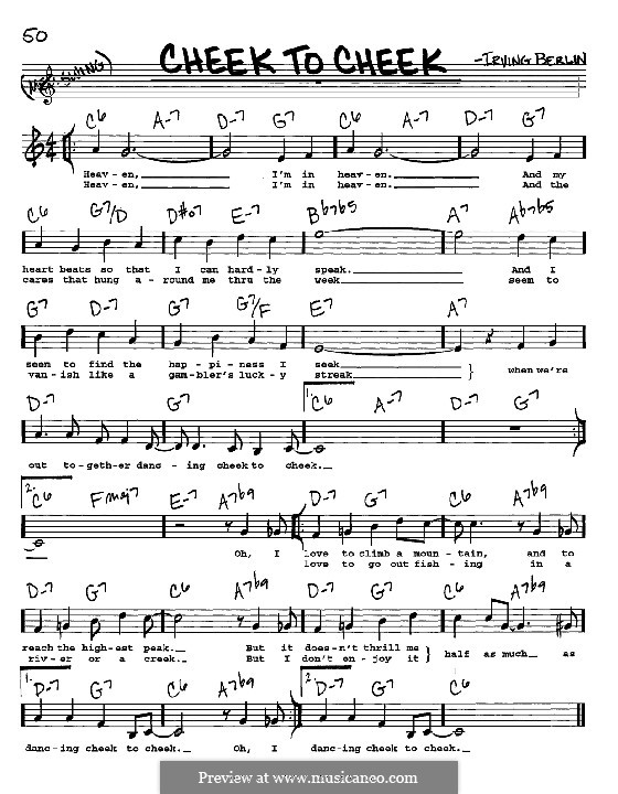 И. Берлин: Cheek to Cheek ноты на MusicaNeo