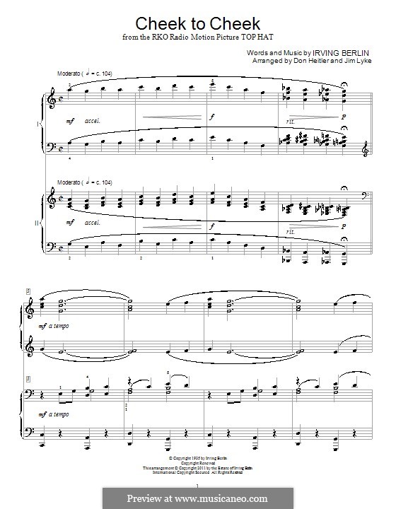 И. Берлин: Cheek to Cheek ноты на MusicaNeo