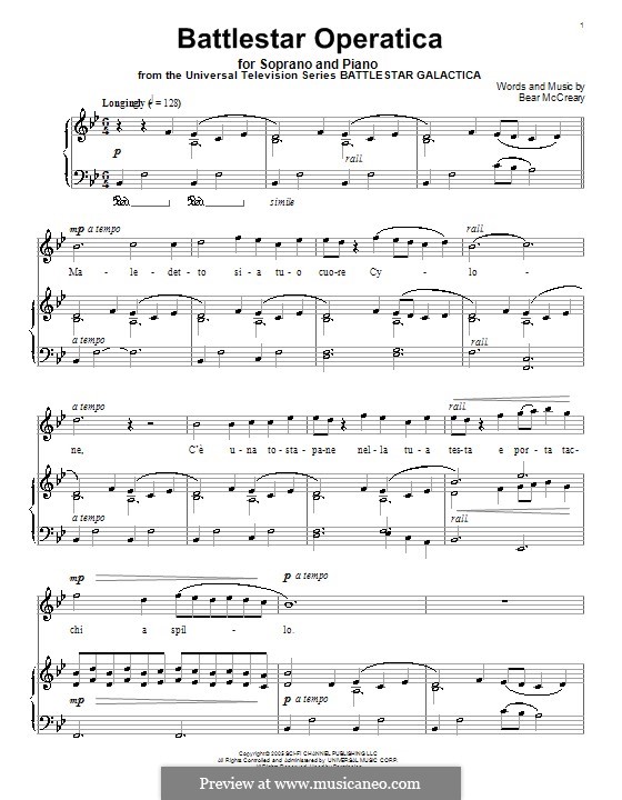 B. McCreary: Battlestar Operatica ноты на MusicaNeo