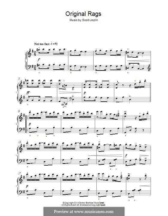 С. Джоплин: Original Rags ноты на MusicaNeo
