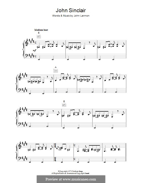 J. Lennon: John Sinclair ноты на MusicaNeo