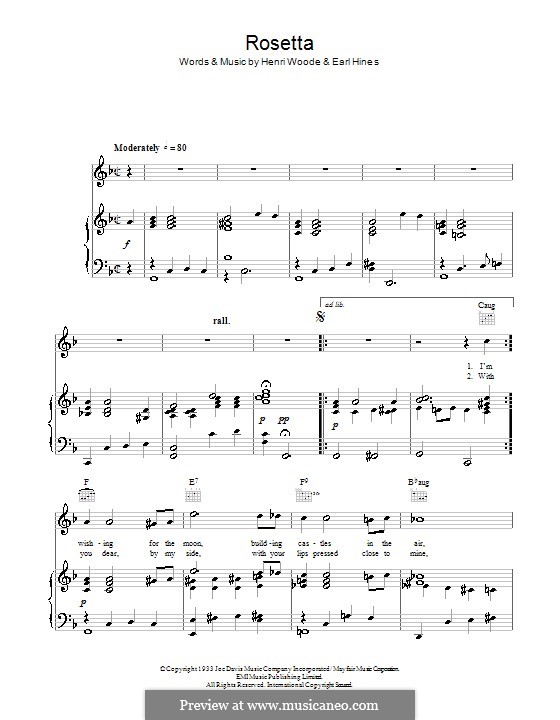 H. Woode, E. Hines: Rosetta ноты на MusicaNeo