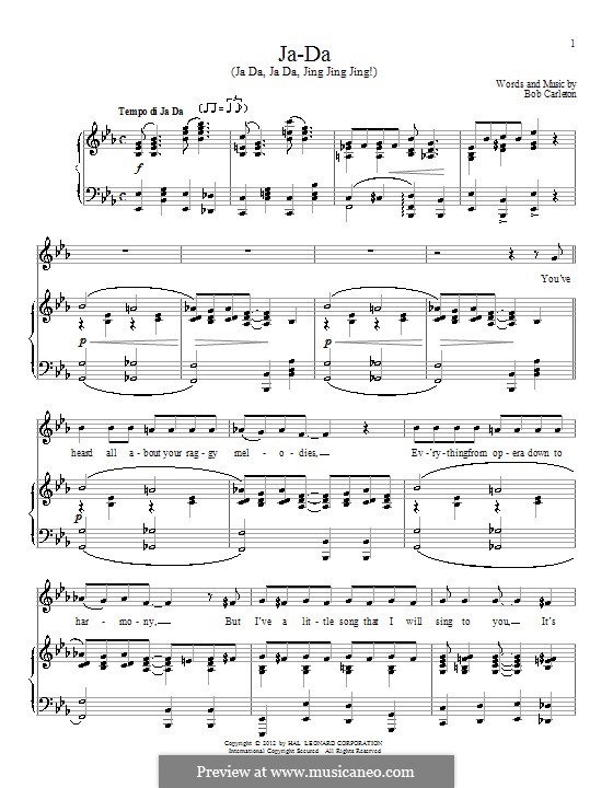 B. Carleton: Ja-Da ноты на MusicaNeo