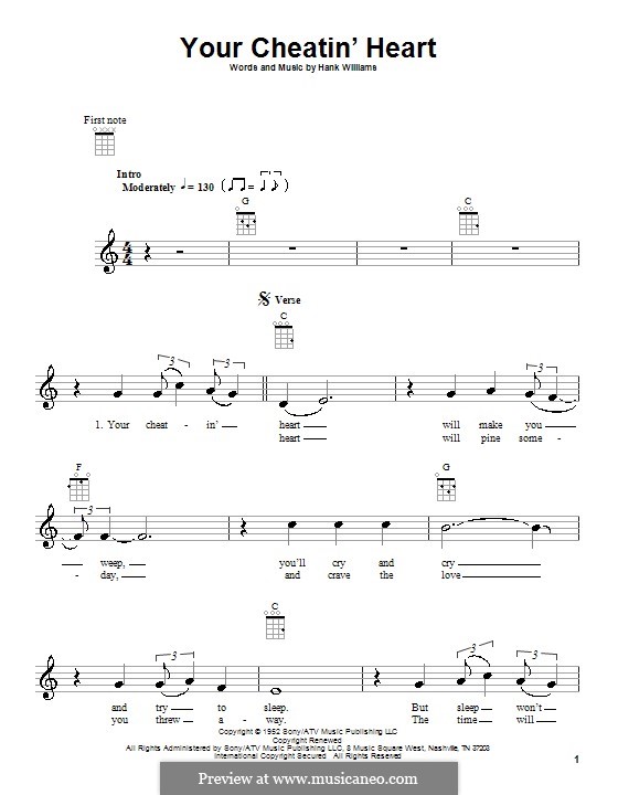 H. Williams: Your Cheatin' Heart ноты на MusicaNeo