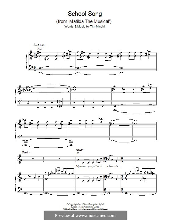 T. Minchin: School Song (from Matilda the Musical) ноты на MusicaNeo