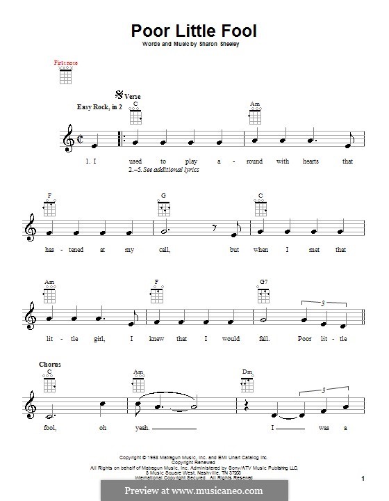S. Sheeley: Poor Little Fool ноты на MusicaNeo