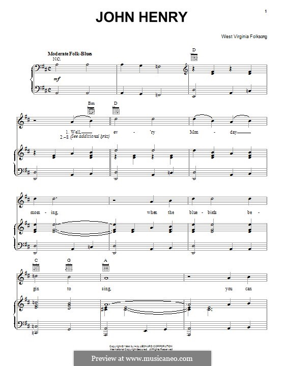 folklore: John Henry ноты на MusicaNeo