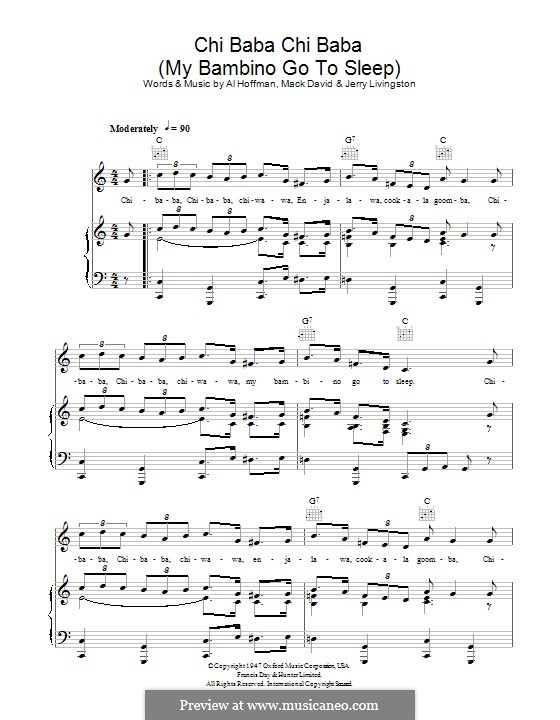 A. Hoffman, J. Livingston, M. David: Chi Baba Chi Baba (My Bambino Go ...