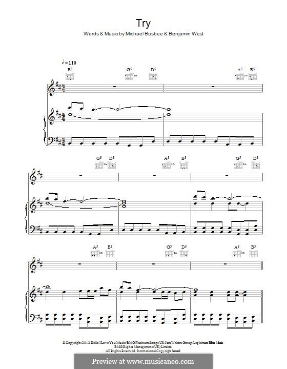 Busbee, B. West: Try (Pink) ноты на MusicaNeo