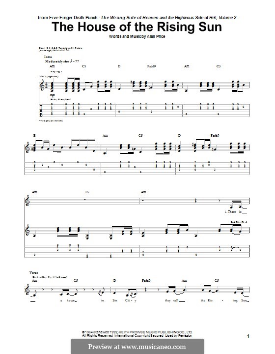 A. Price: The House of the Rising Sun ноты на MusicaNeo