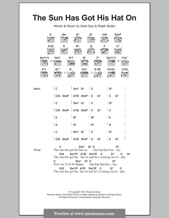 N. Gay, R. Butler: The Sun Has Got His Hat On ноты на MusicaNeo
