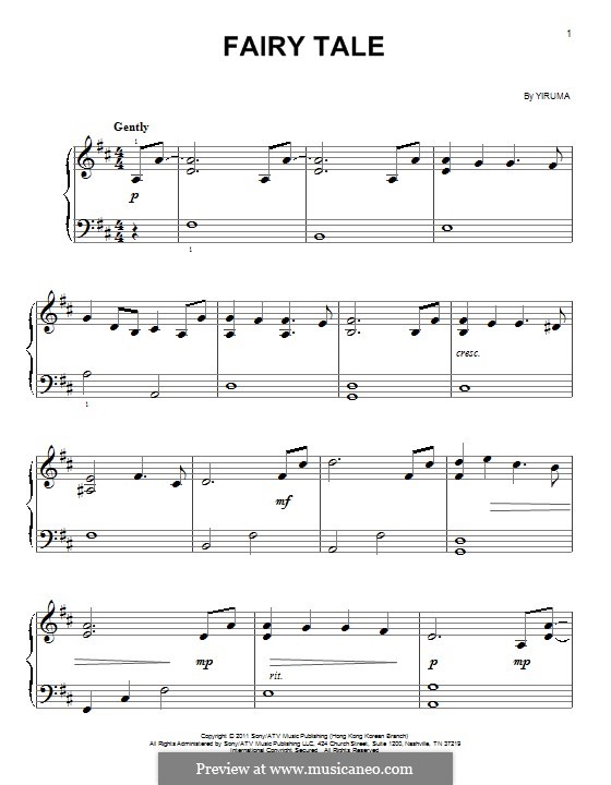 Yiruma: Fairy Tale ноты на MusicaNeo