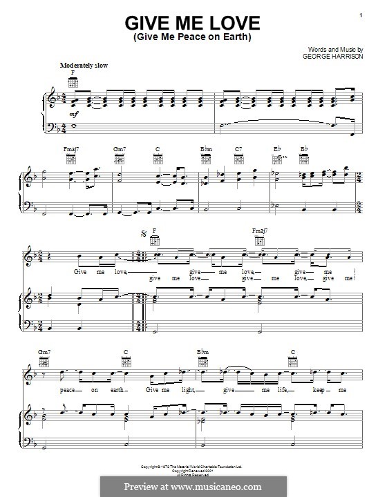 G. Harrison: Give Me Love (Give Me Peace on Earth) ноты на MusicaNeo