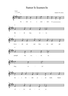 Unknown (works before 1850): Sumer Is Icumen In ноты на MusicaNeo