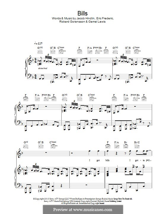 J. Kasher Hindlin, E. Frederic, R. Goransson, G. Lewis: Bills на MusicaNeo