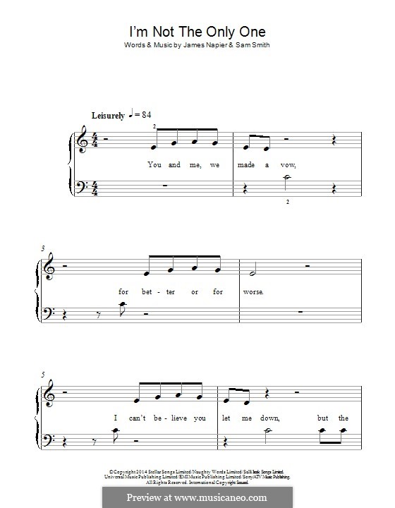 Sam Smith, J. Napier: I'm not the Only One ноты на MusicaNeo