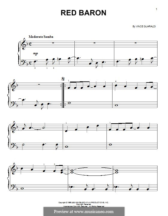 V. Guaraldi: Red Baron ноты на MusicaNeo