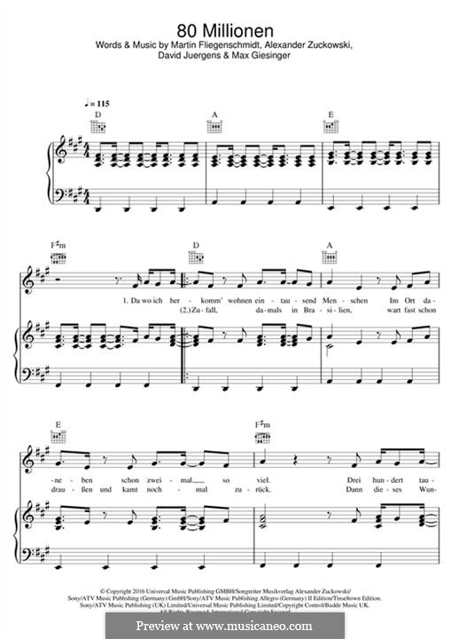 A. Zuckowski, M. Fliegenschmidt, M. Giesinger, D. Juergens: 80 ...