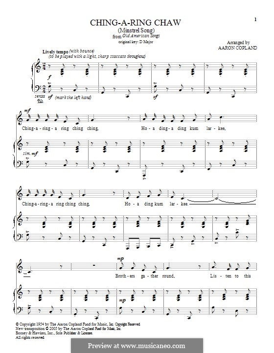 folklore: Ching-A-Ring Chaw ноты на MusicaNeo