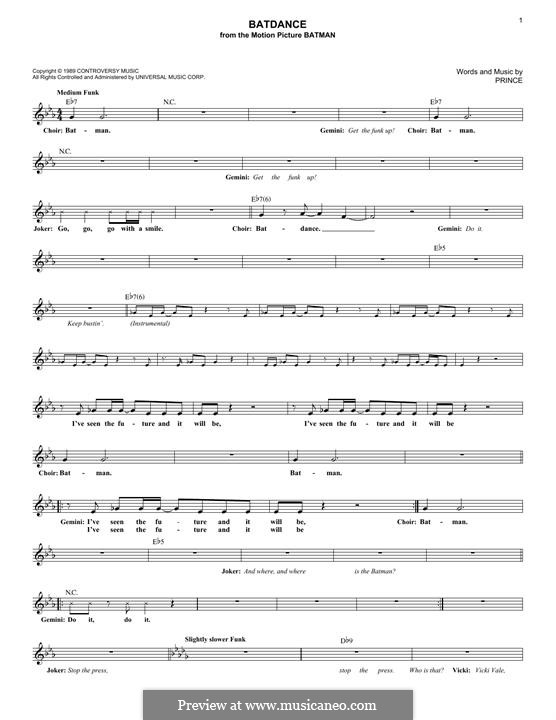 Prince: Batdance ноты на MusicaNeo