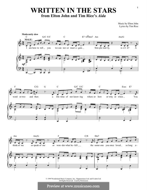 E. John: Written in the Stars ноты на MusicaNeo