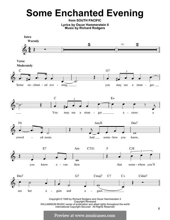 R. Rodgers: Some Enchanted Evening (from South Pacific) ноты на MusicaNeo