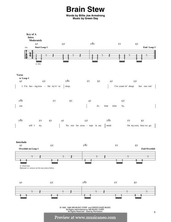 Green Day: Brain Stew ноты на MusicaNeo