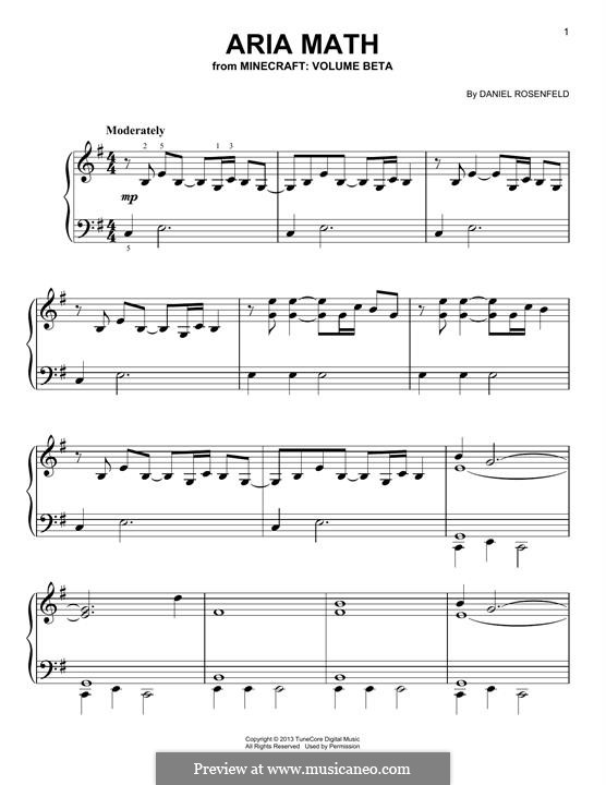 D. Rosenfeld: Aria Math (from Minecraft) (C418) ноты на MusicaNeo