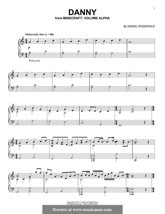 D. Rosenfeld: Danny (from Minecraft) (C418) ноты на MusicaNeo