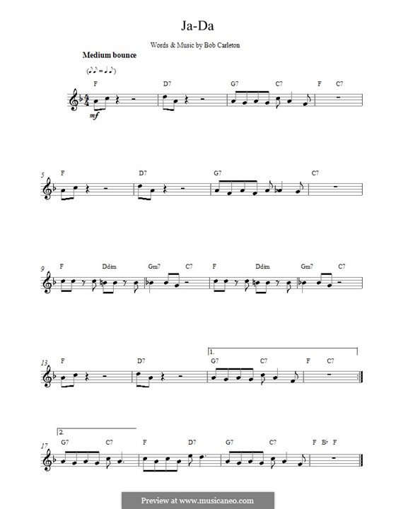 B. Carleton: Ja-Da ноты на MusicaNeo