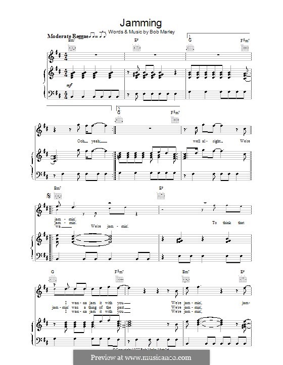 B. Marley: Jamming ноты на MusicaNeo
