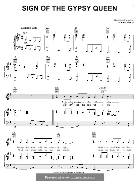 L. Hud: Sign of the Gypsy Queen (April Wine) ноты на MusicaNeo