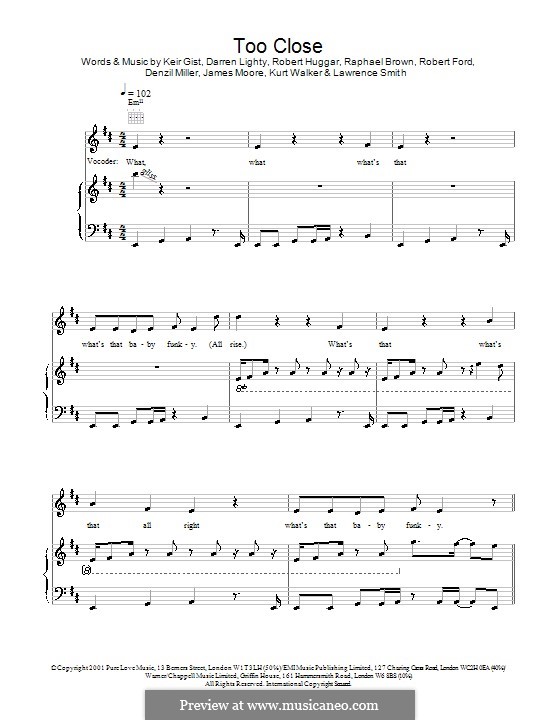 D. Lighty, K. Gist, R. Huggar: Too Close (Blue) ноты на MusicaNeo