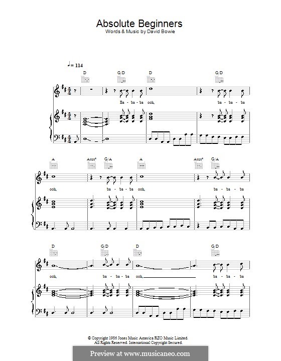 D. Bowie: Absolute Beginners ноты на MusicaNeo