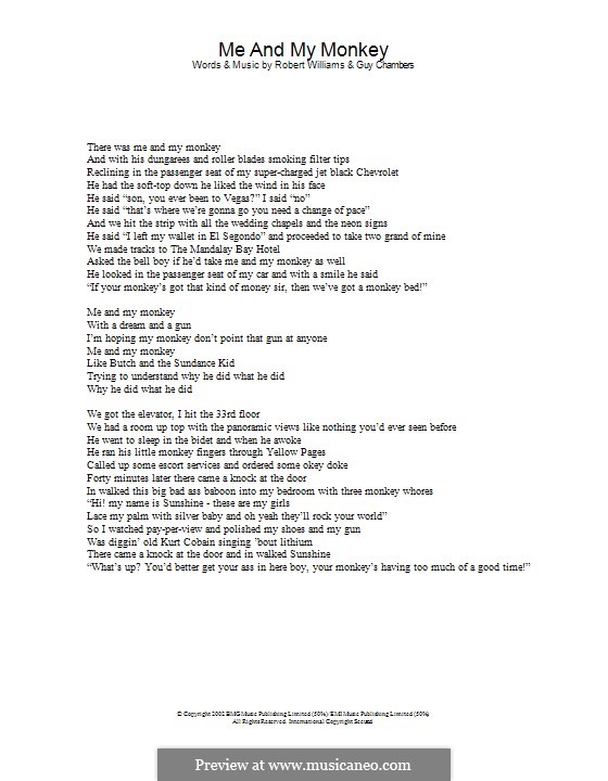 G. Chambers, R. Williams: Me and My Monkey ноты на MusicaNeo