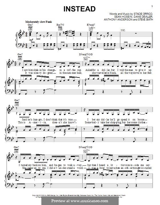 D. Deviller, S. Hosein, S. Smith: Instead (Stacie Orrico) ноты на MusicaNeo