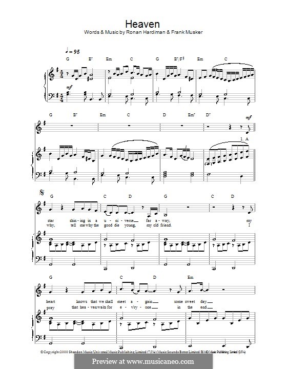 F. Musker, R. Hardiman: Heaven (Hayley Westenra) ноты на MusicaNeo